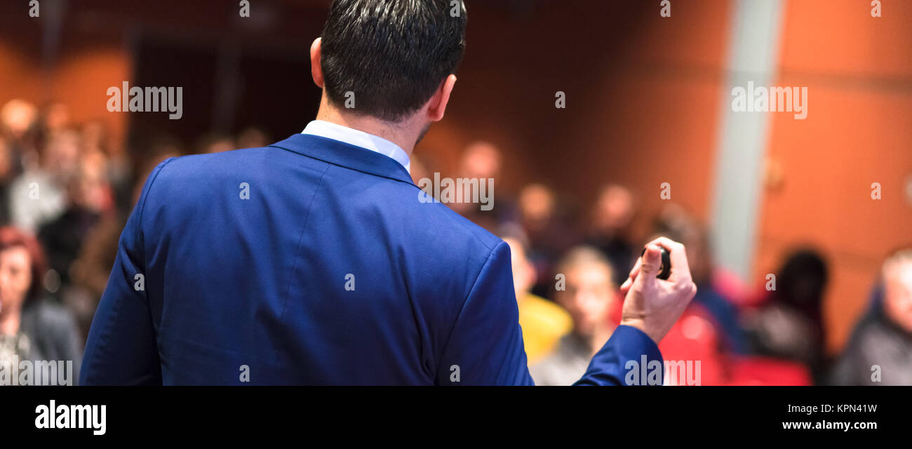 Public speaker giving talk at Business Event Stock Photo - Alamy
