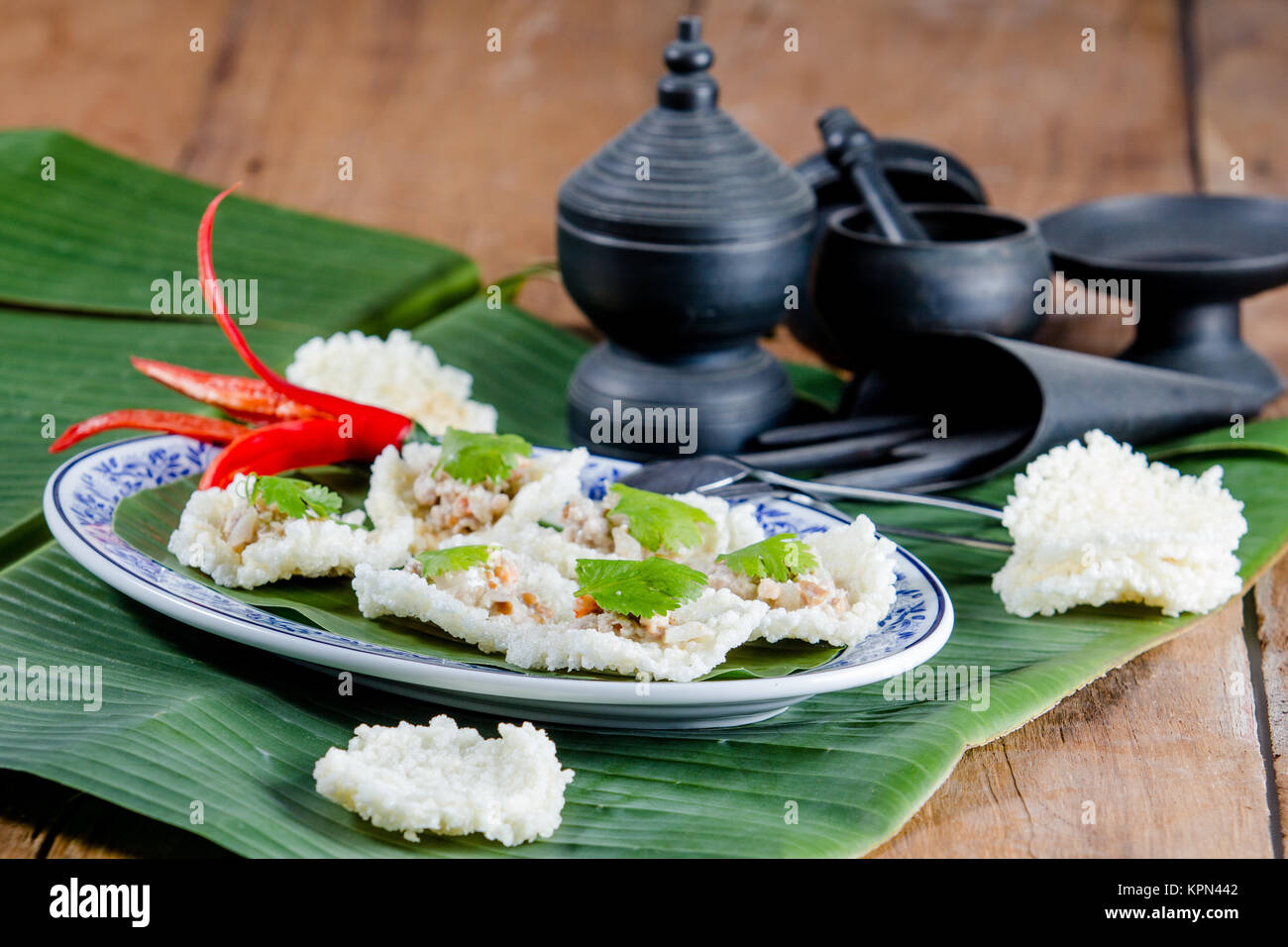 Thai rice cracker Stock Photo - Alamy