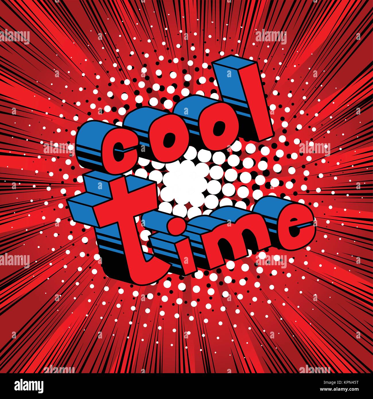 Cool Time - Comic book style word on abstract background Stock Vector ...