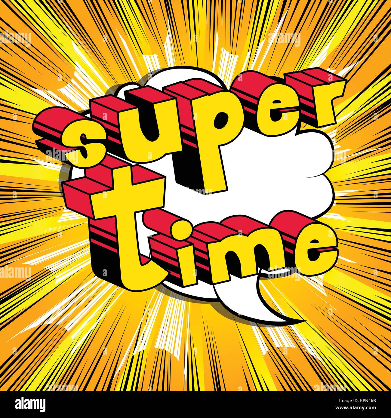 Super Time - Comic book style word on abstract background Stock Vector ...