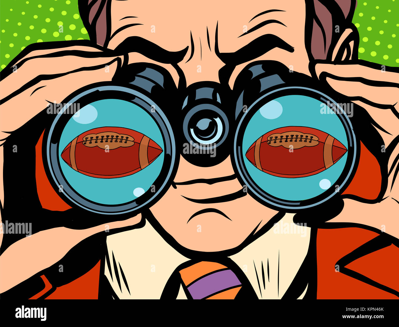 The man is watching American football Stock Photo - Alamy