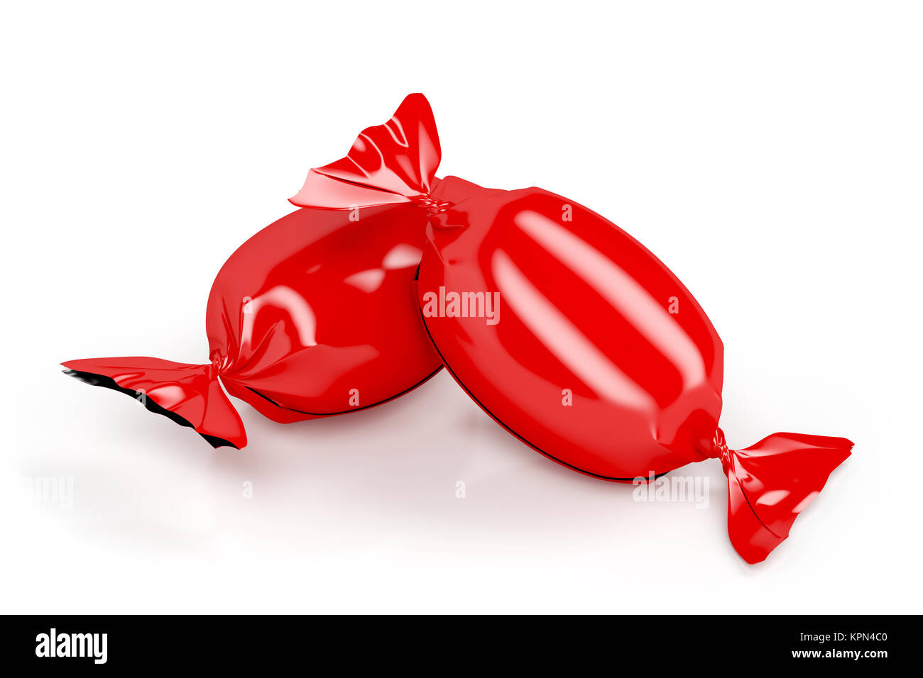 Red wrapped candies Stock Photo - Alamy