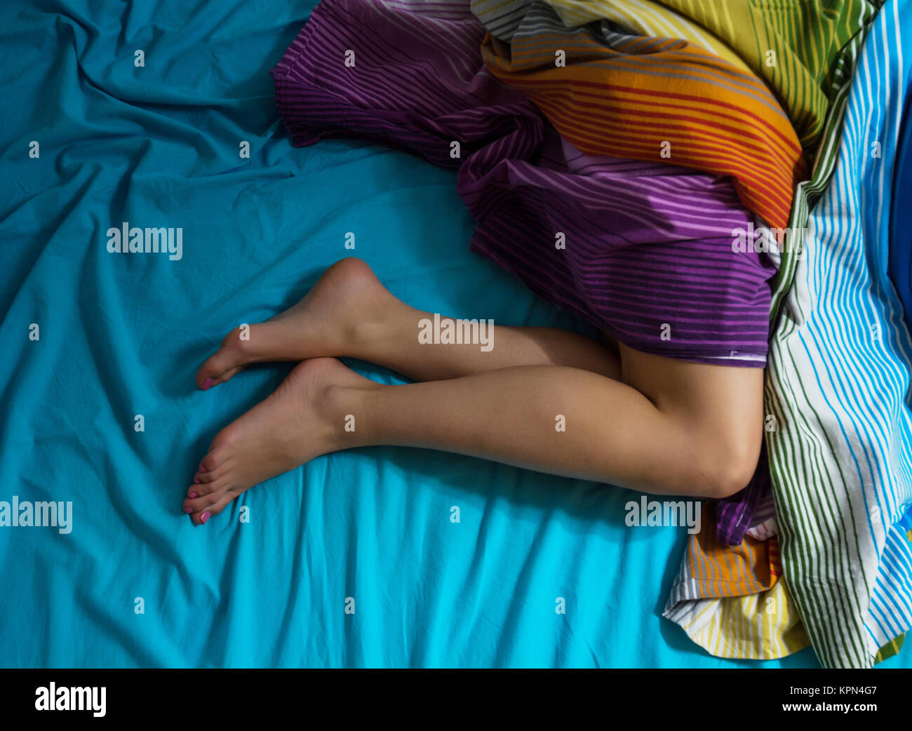 Feet of sleeping women hi-res stock photography and images - Alamy