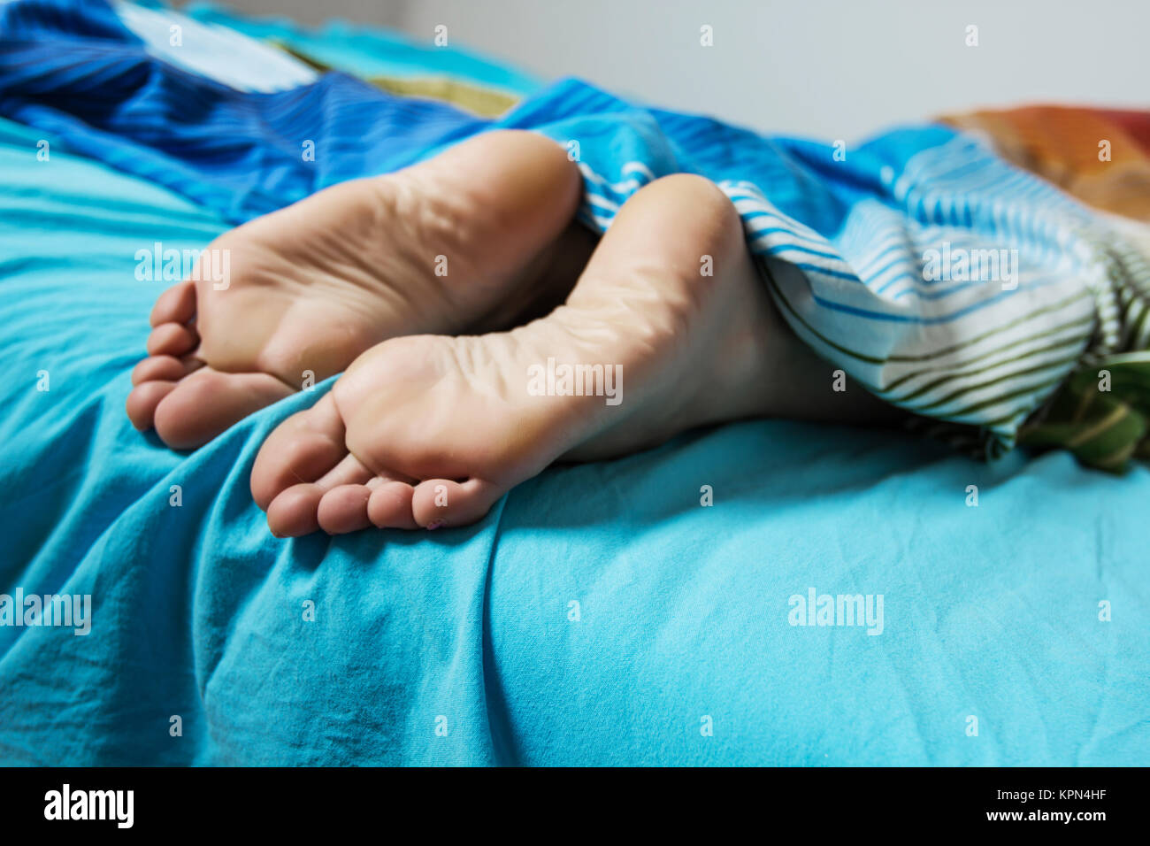 Feet Woman Sleeping Stock Photo - Alamy