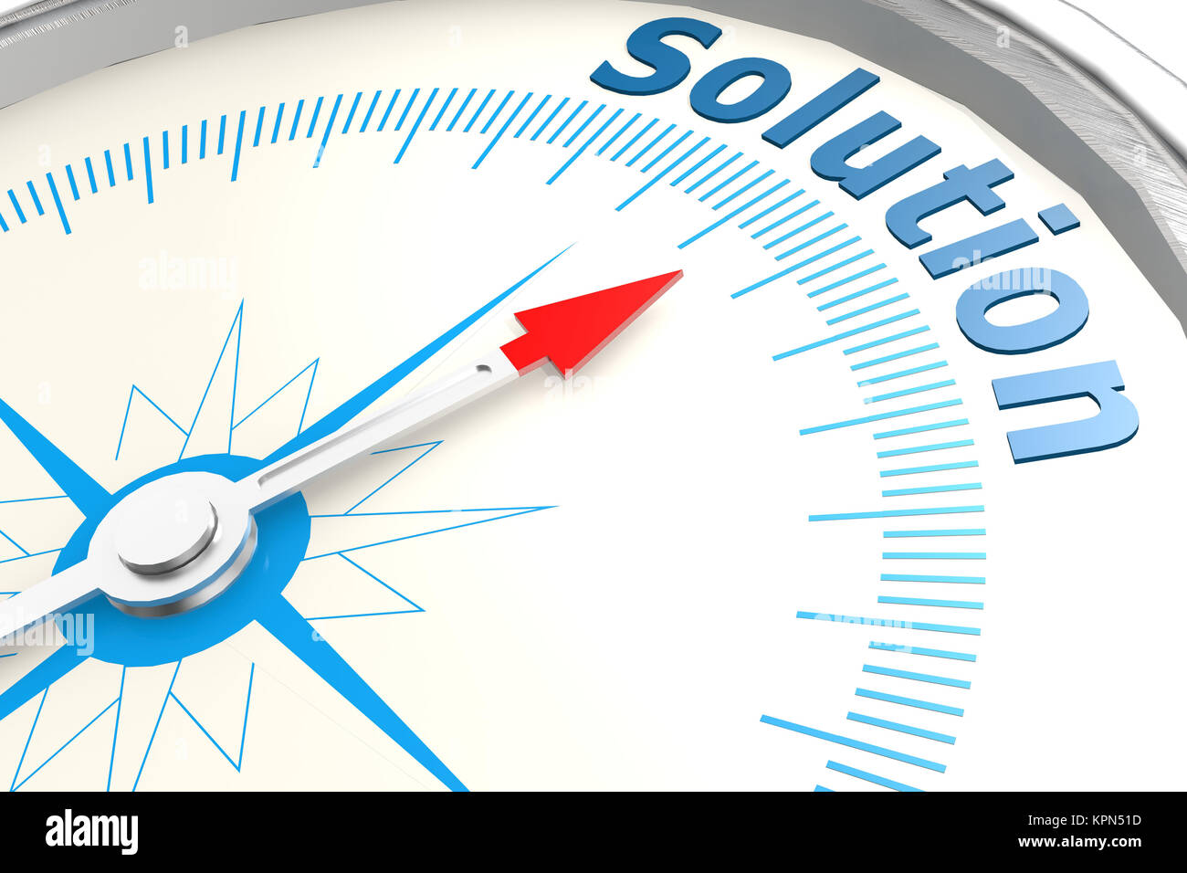 Solution word on isolated compass Stock Photo - Alamy