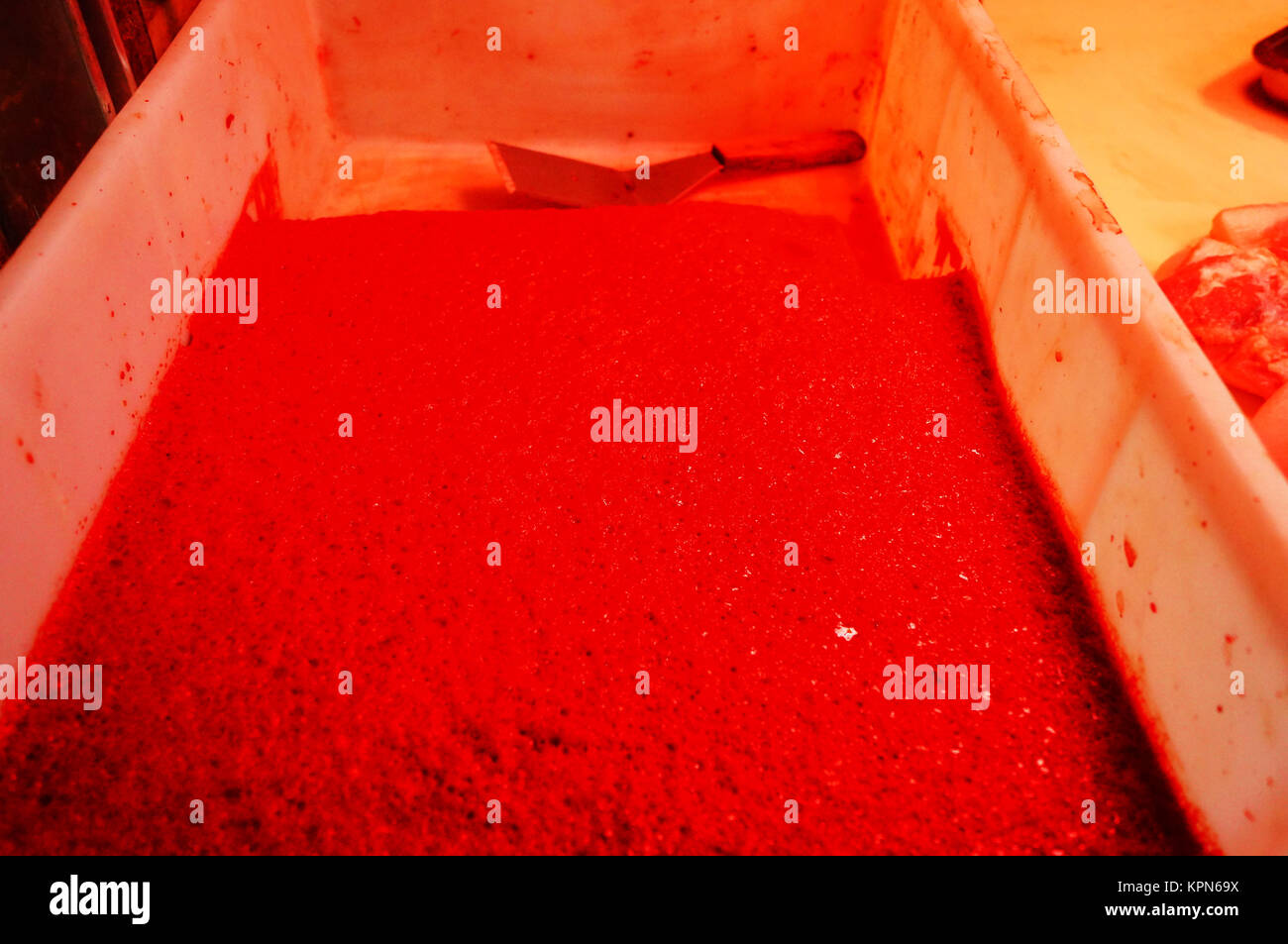 Fresh pig blood food, sold in the market Stock Photo - Alamy
