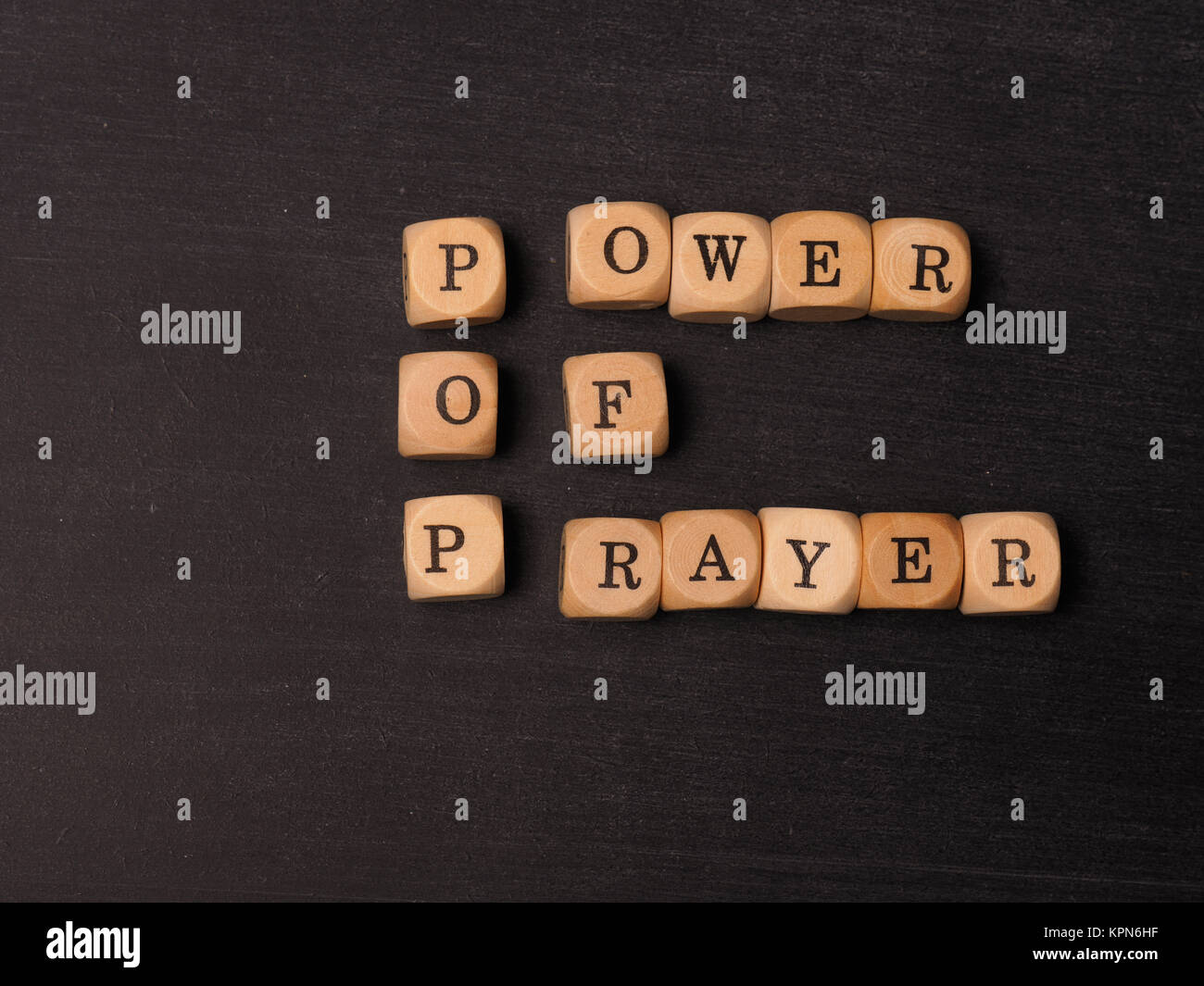 Religion concept with power of prayer words Stock Photo - Alamy
