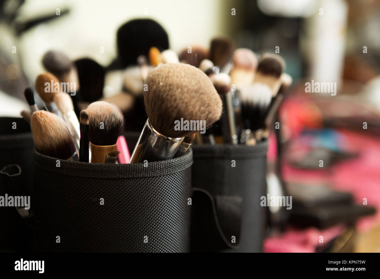 Portrait of makeup brushes Stock Photo - Alamy