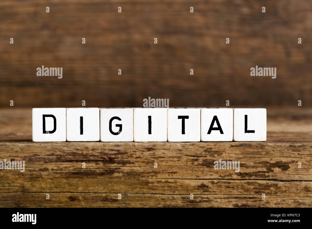 The word digital written in cubes Stock Photo - Alamy
