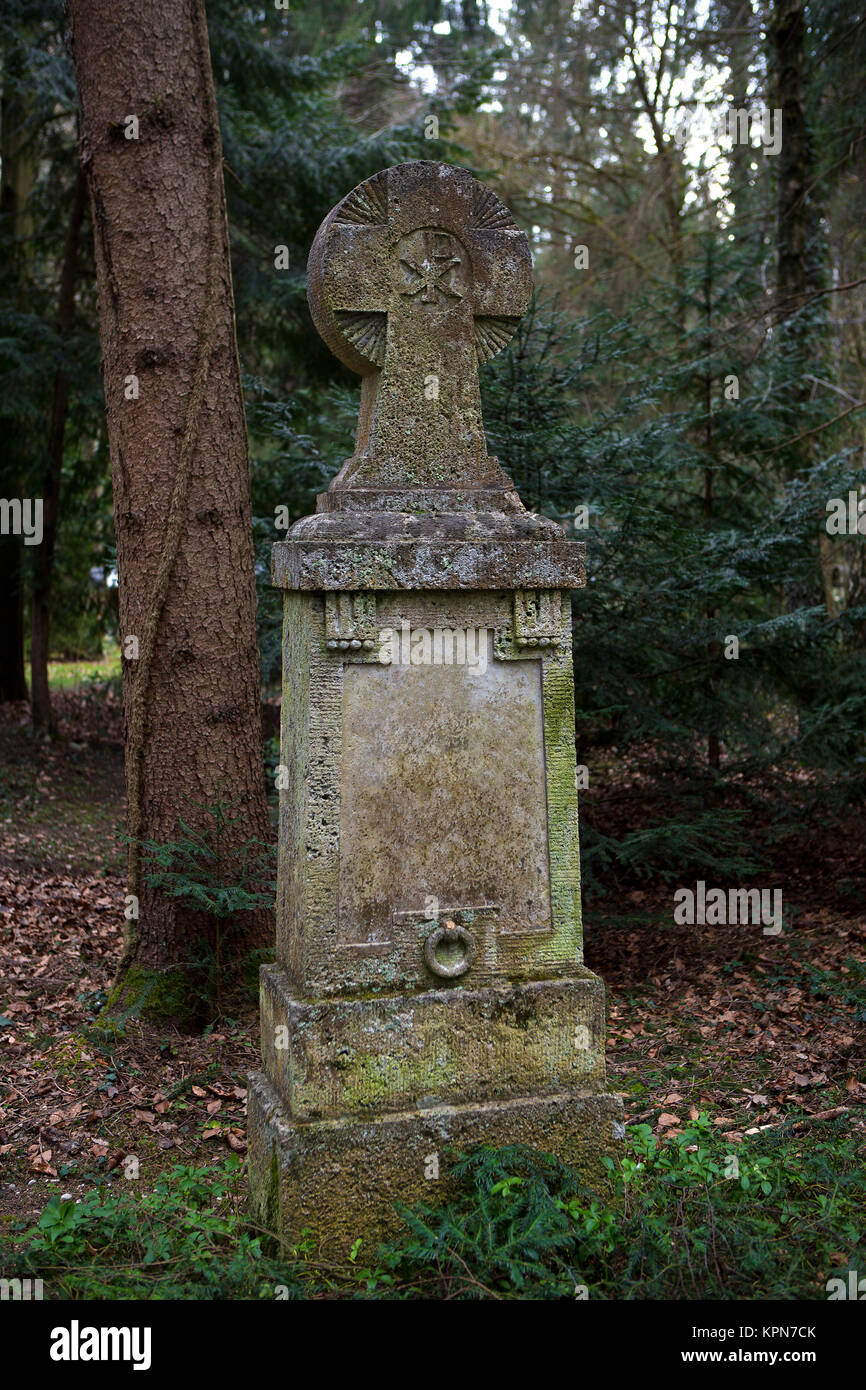 Overgrown grave stone Stock Photo - Alamy