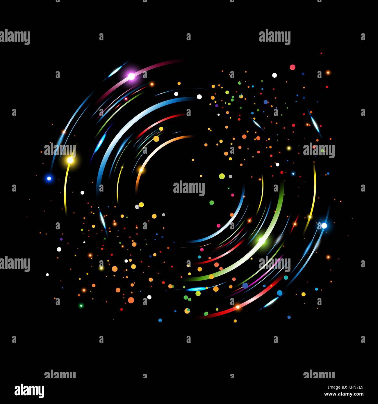 Circular motion of colored lines on black background Stock Vector Image ...