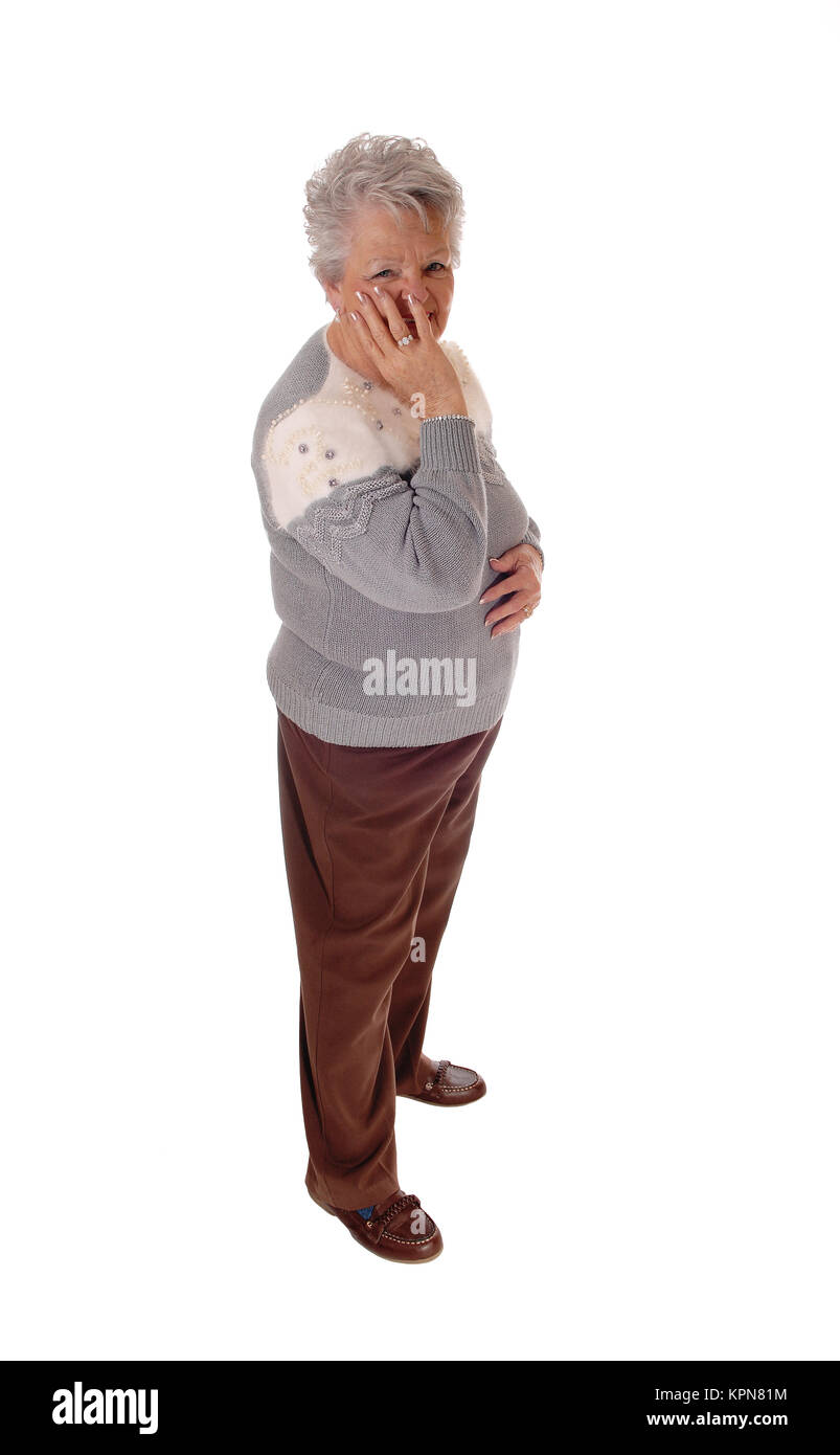Older senior woman standing Stock Photo - Alamy
