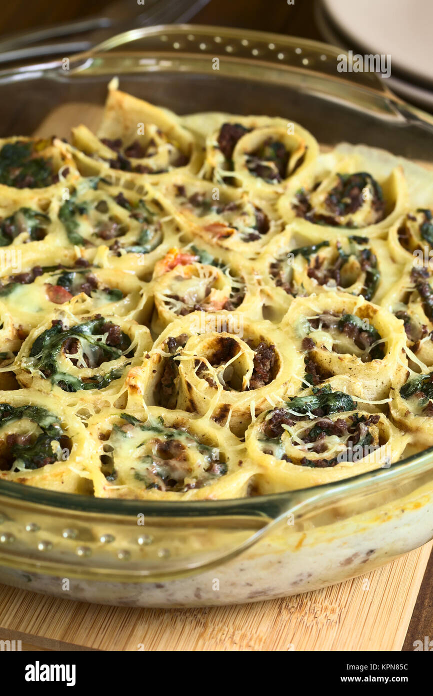 Baked Crepe Rolls Casserole Stock Photo - Alamy