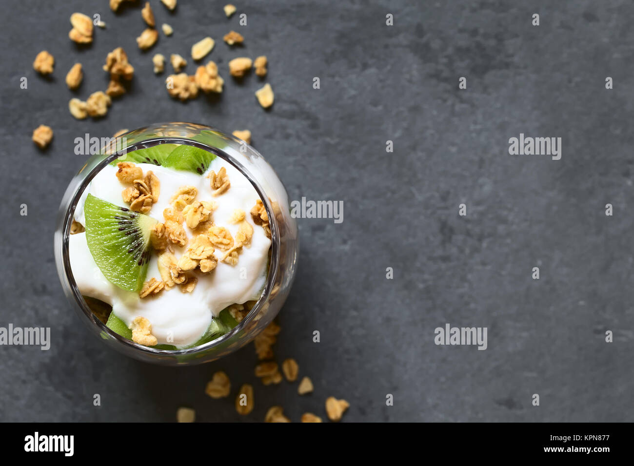 Yogurt Granola and Kiwi Parfait Stock Photo - Alamy