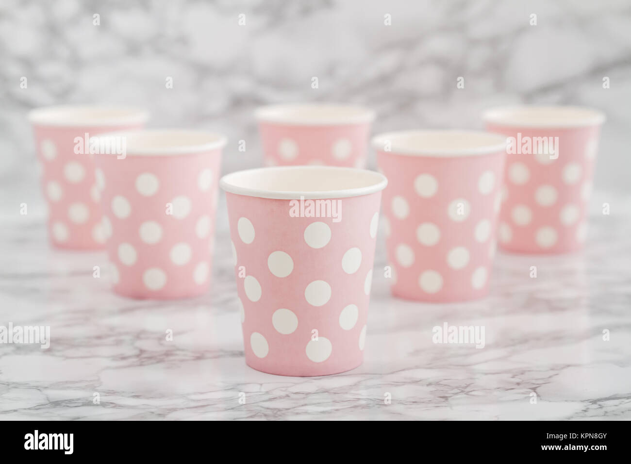 Stacks of Pink Disposable Paper Cups Stock Photo - Alamy
