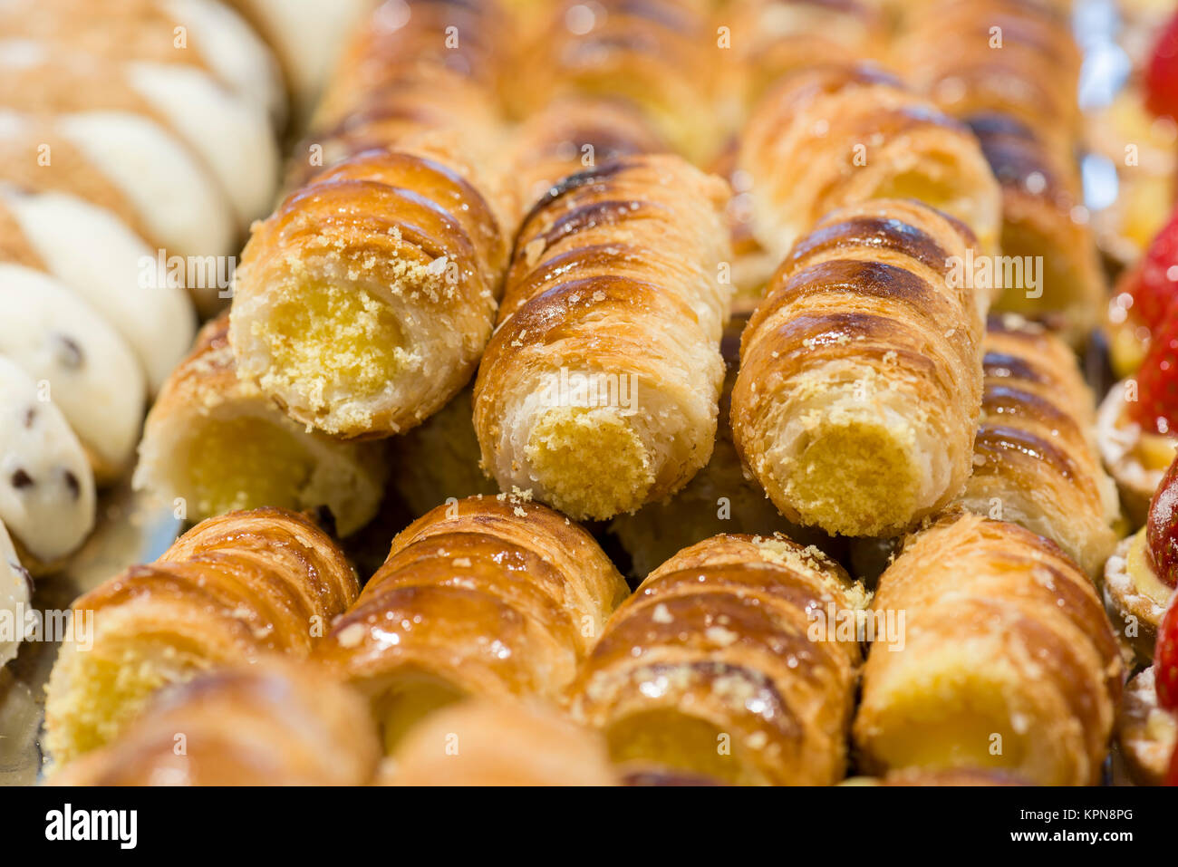 puff pastries stuffed with cream Stock Photo - Alamy