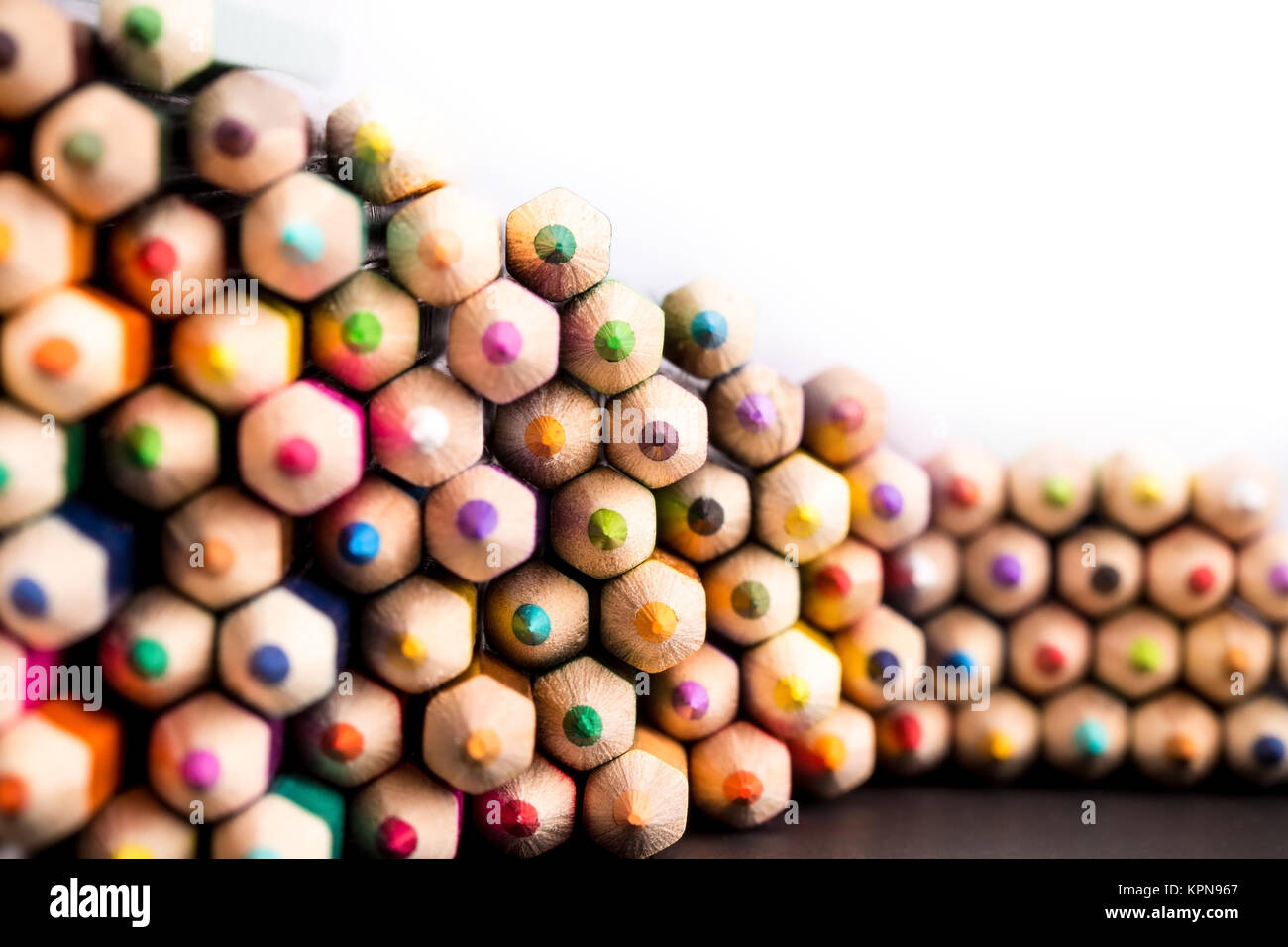 Close up shot of fading pencils pile Stock Photo - Alamy