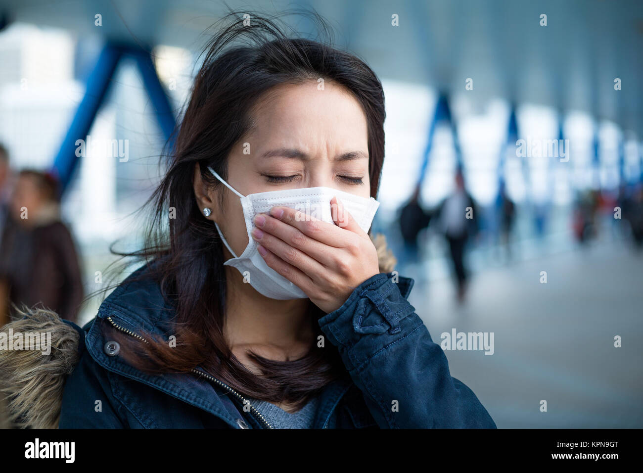 Woman wearing face mask at outdoor Stock Photo - Alamy