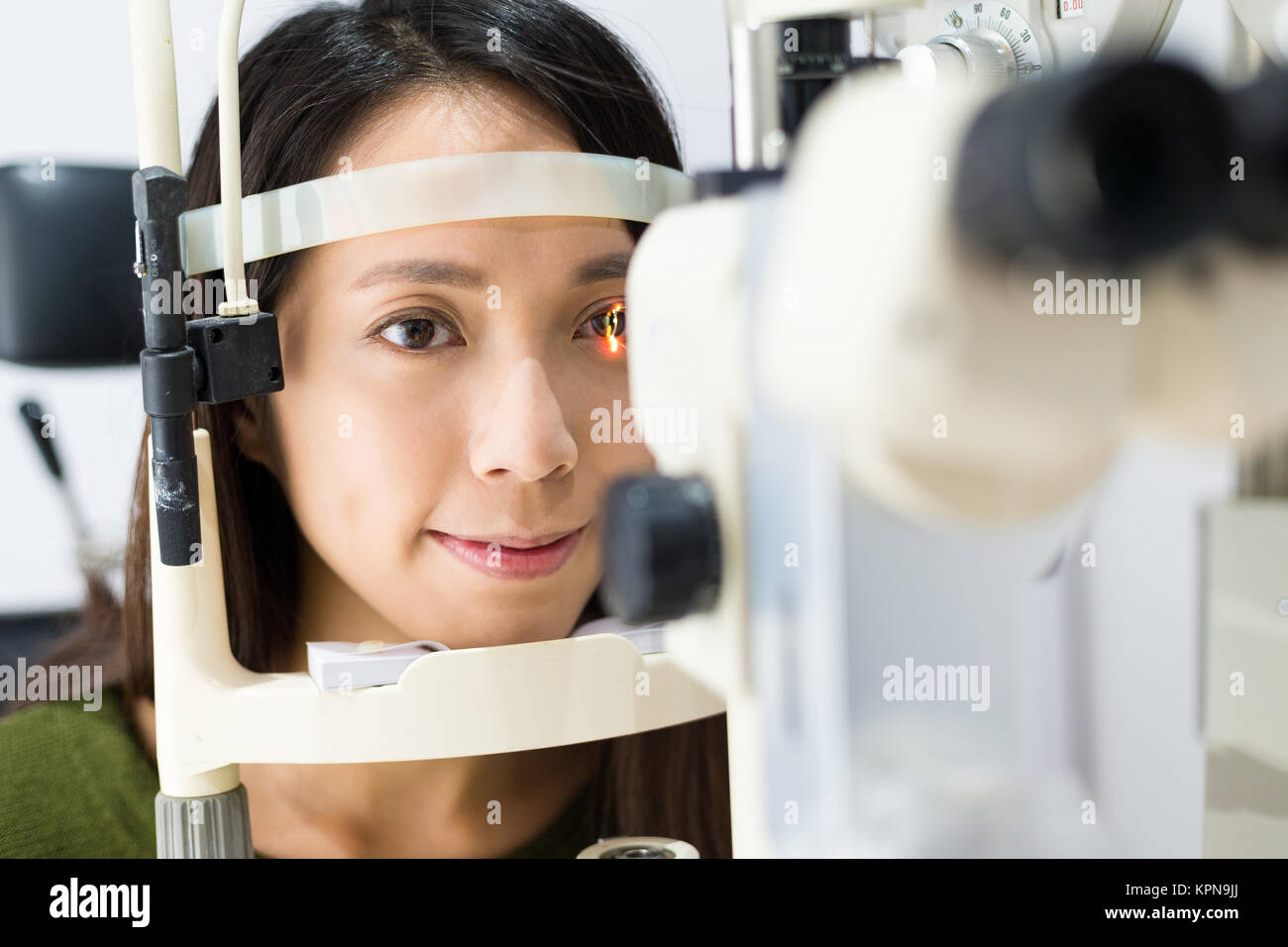 Young woman is having eye exam Stock Photo - Alamy