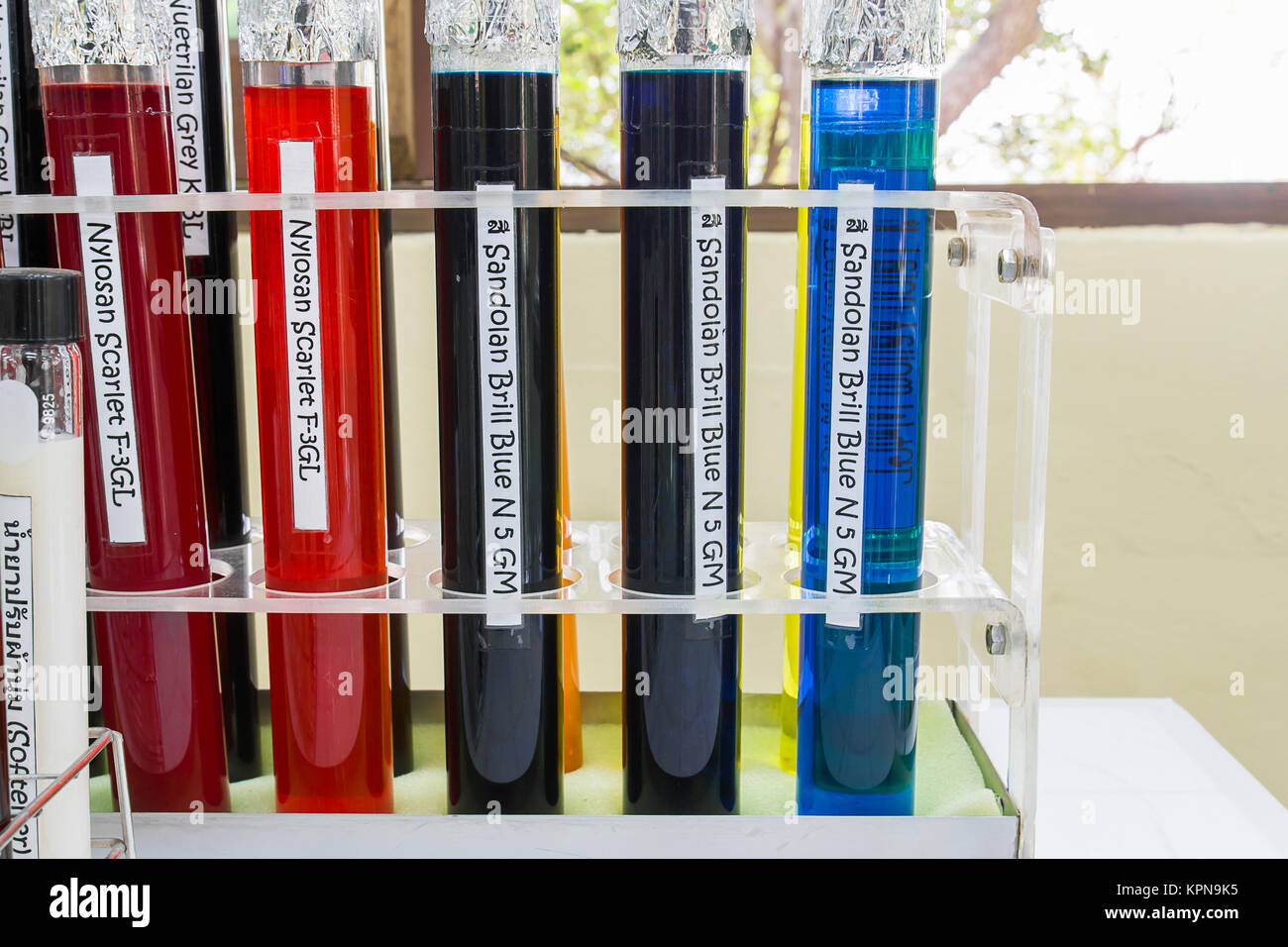 Color sample in test tubes Stock Photo - Alamy