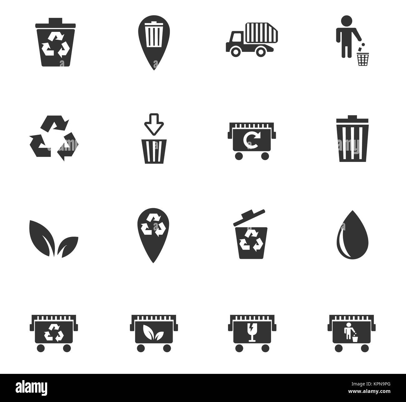 garbage icon set Stock Photo - Alamy