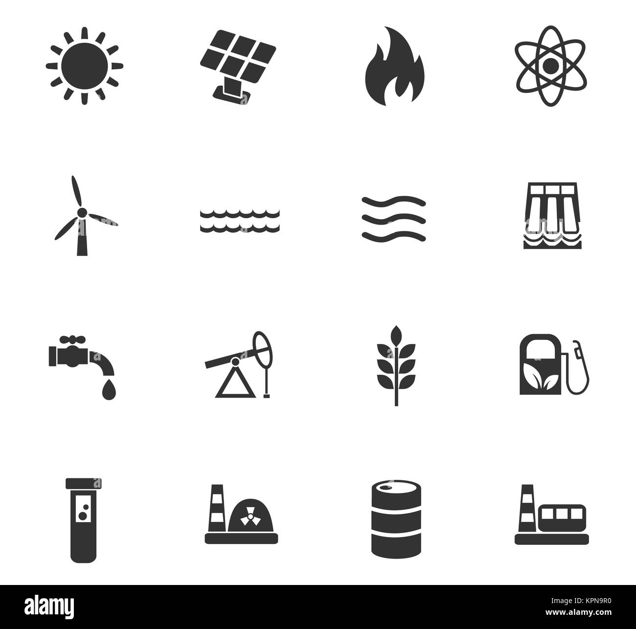 fuel and power icon set Stock Photo - Alamy