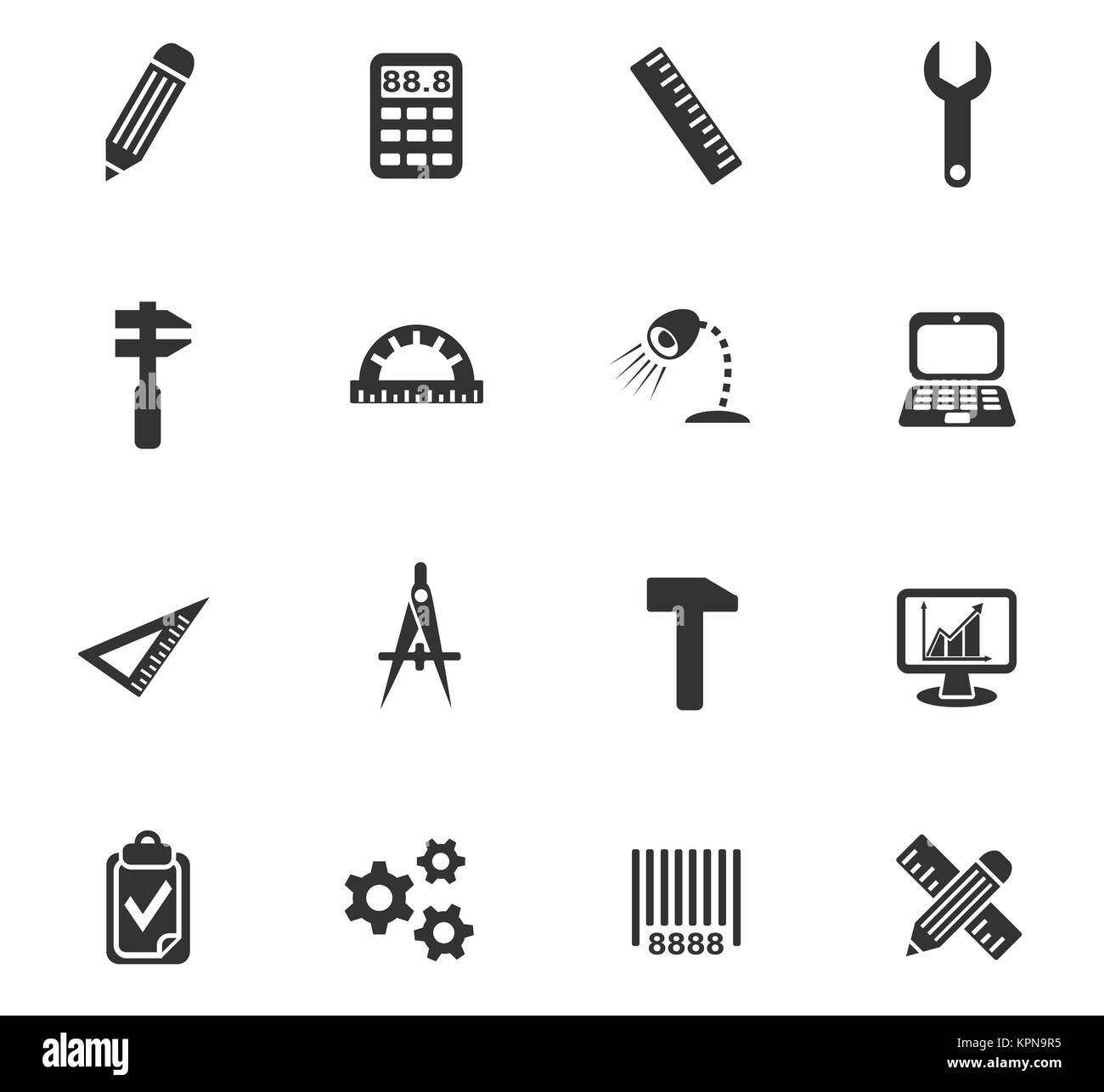 engineering icon set Stock Photo - Alamy