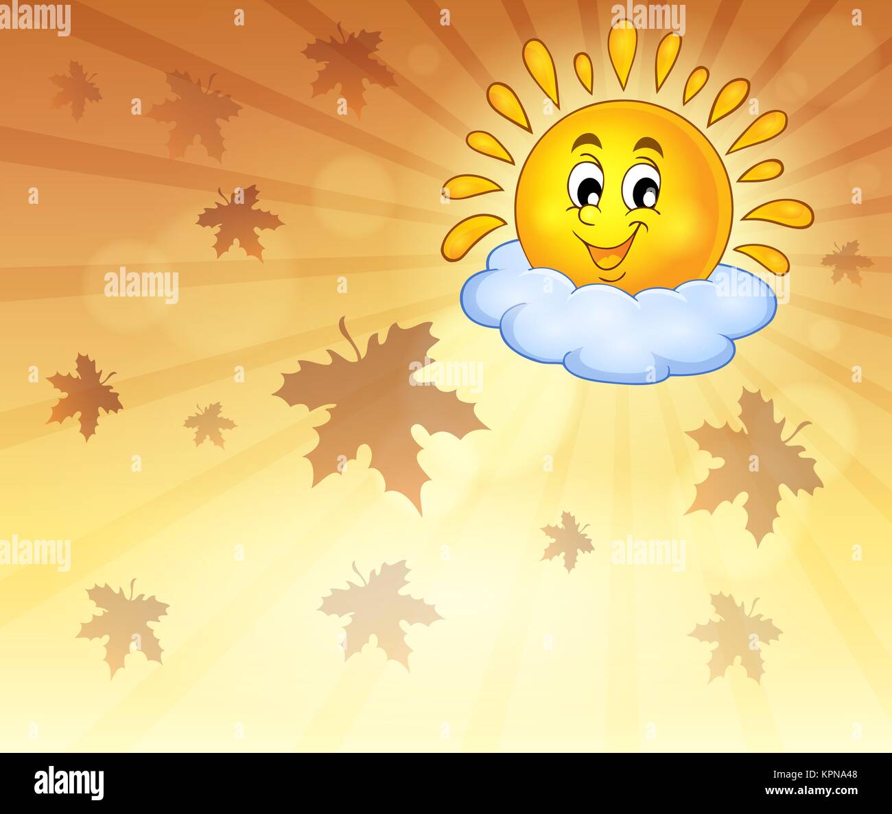Autumn sky with cheerful sun Stock Photo - Alamy