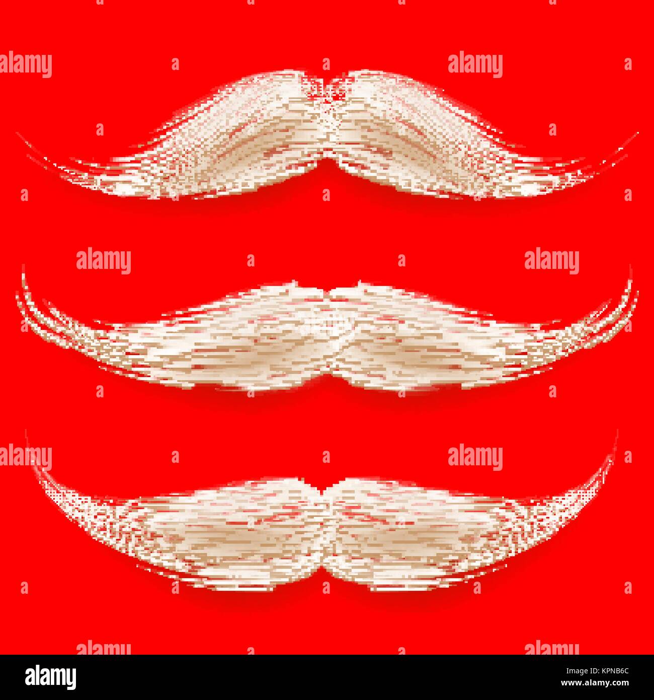 Santa s Mustache Vector. Christmas Realistic White Mustache. Different ...