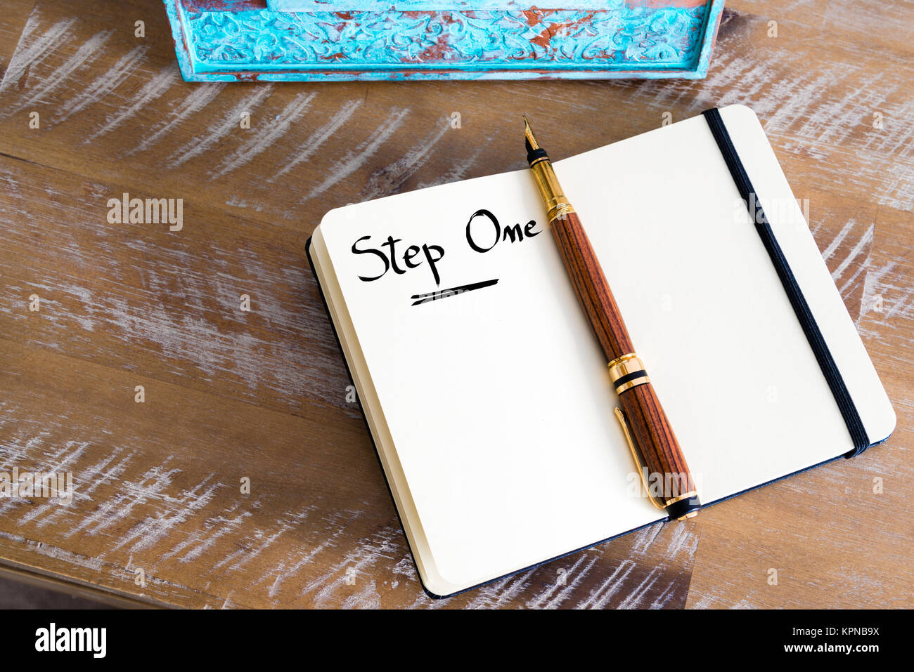 Written text Step One Stock Photo - Alamy
