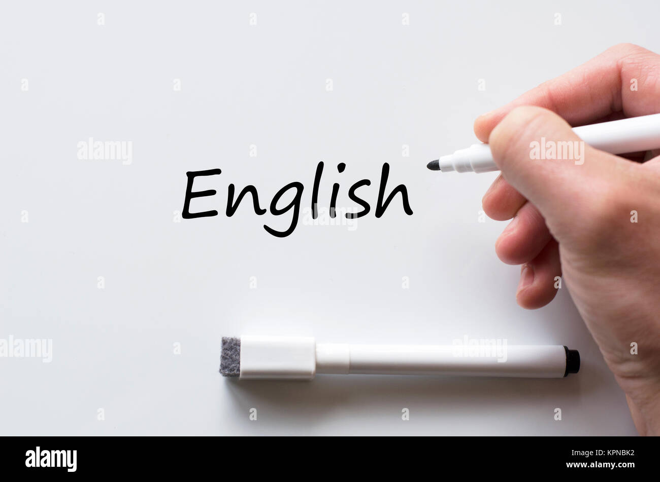English written on whiteboard Stock Photo - Alamy