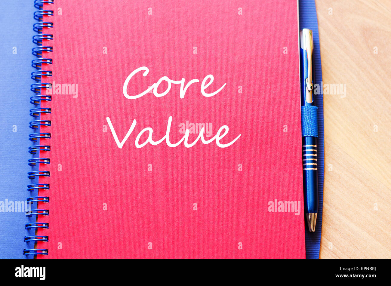 Core value write on notebook Stock Photo - Alamy