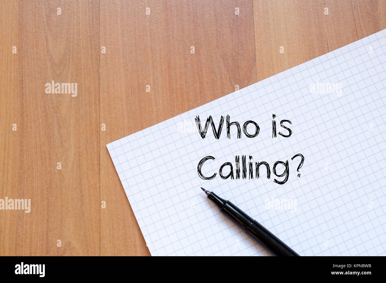 Who is calling write on notebook Stock Photo - Alamy