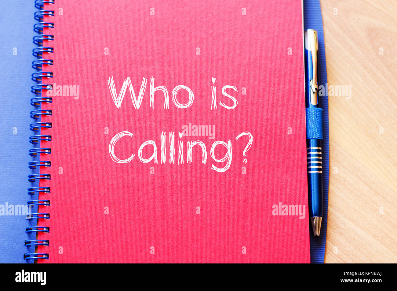 Who is calling write on notebook Stock Photo - Alamy