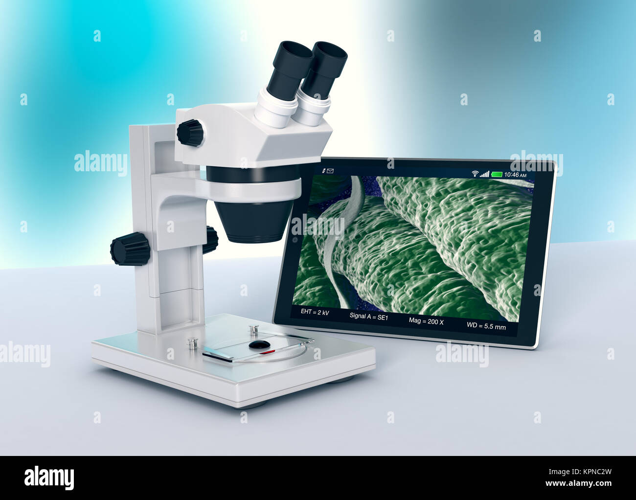 microscope, concept of scientific research and new technologies Stock ...