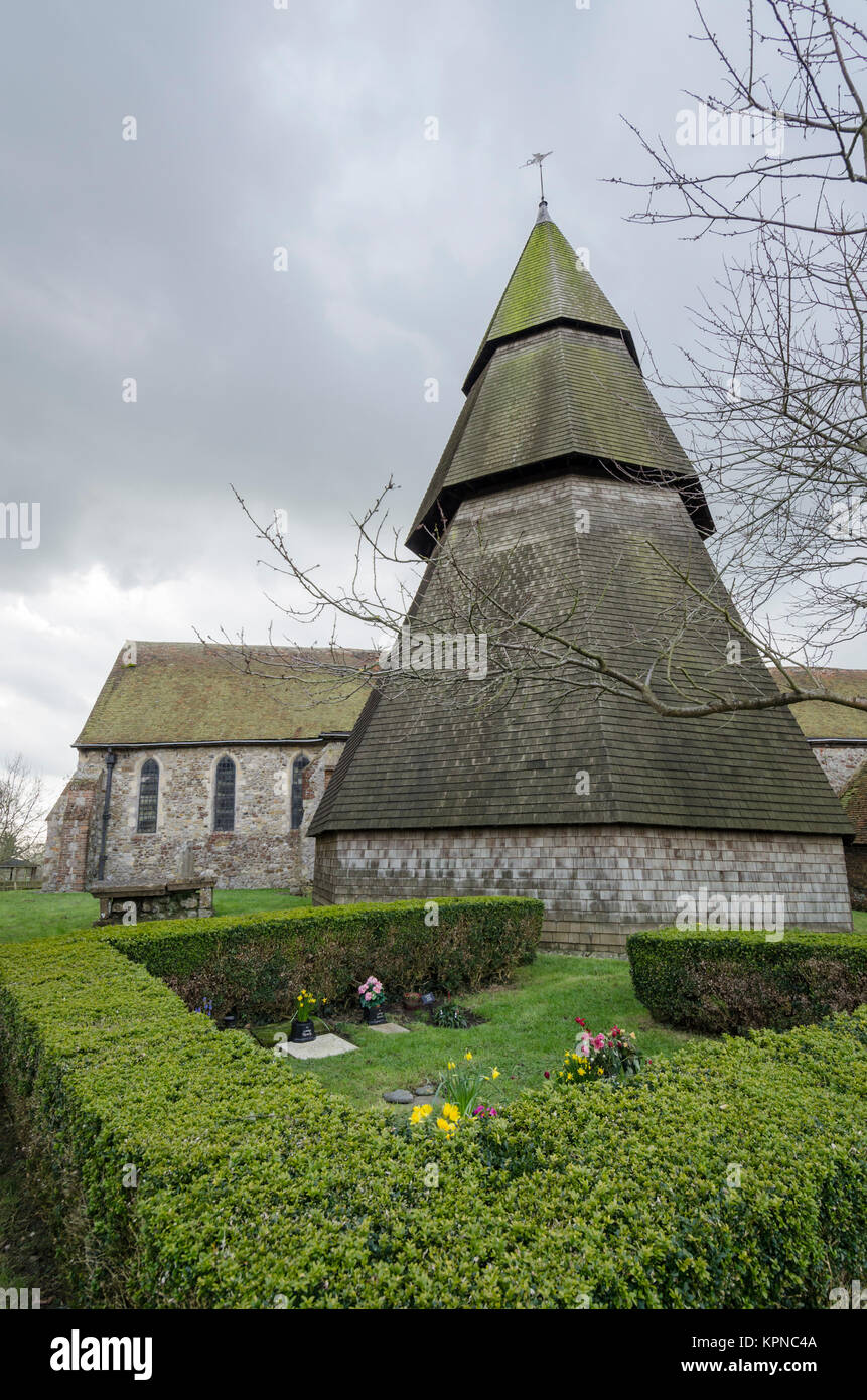 Brookland Church Bell Tower Stock Photo - Alamy