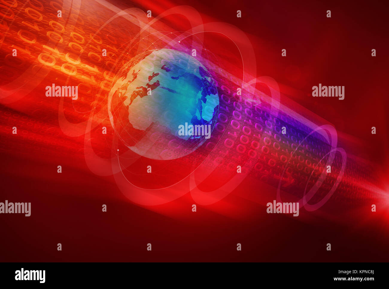 Abstract Digital World Background In Deep Space Stock Photo - Alamy