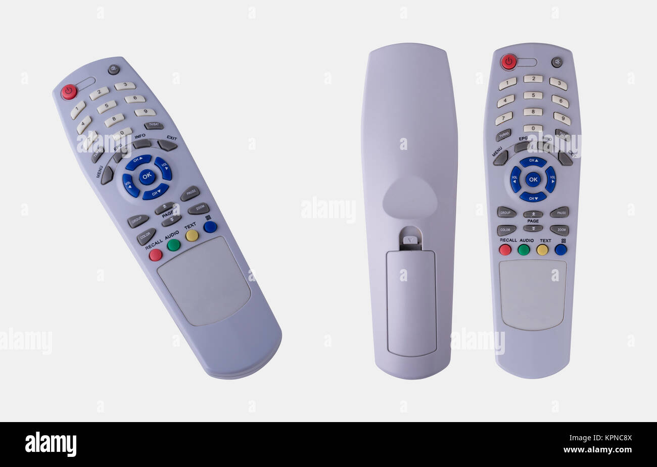 3 Different Views of Remote Control Isolated on White Background Stock ...