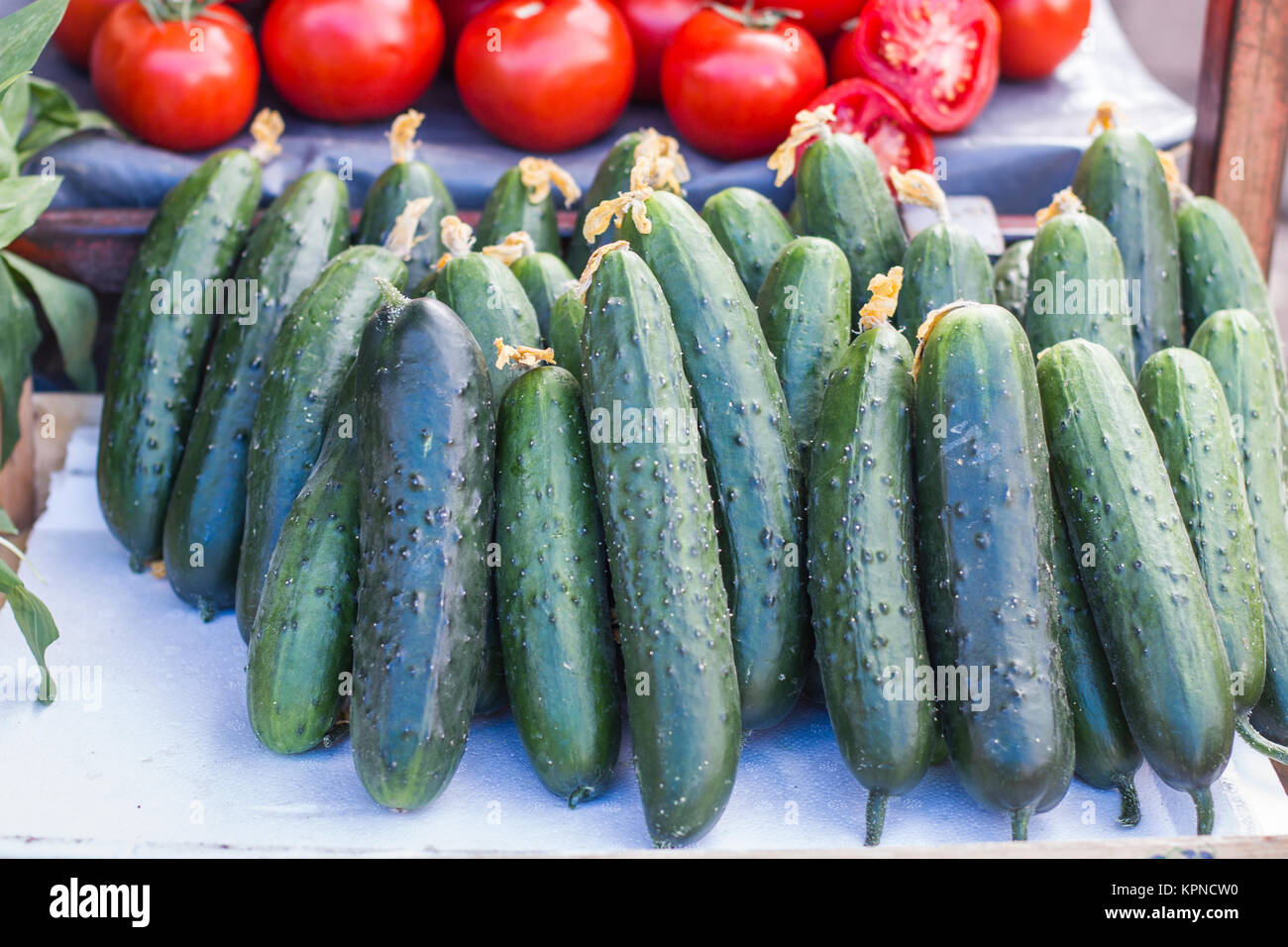 Cucumber on Marketplace Stock Photo - Alamy