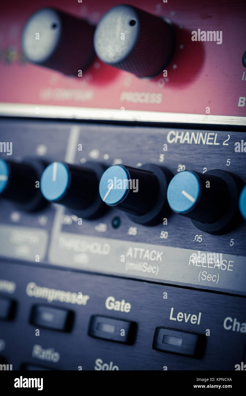 Buttons in sound studio Stock Photo - Alamy
