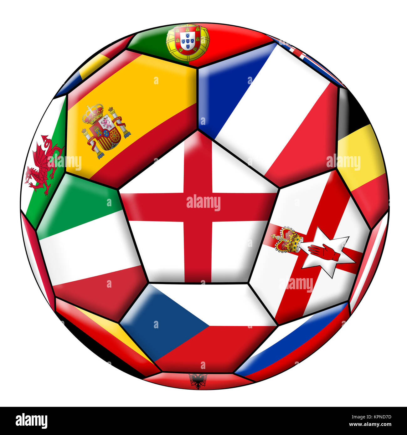 Soccer ball with various flags Stock Photo - Alamy