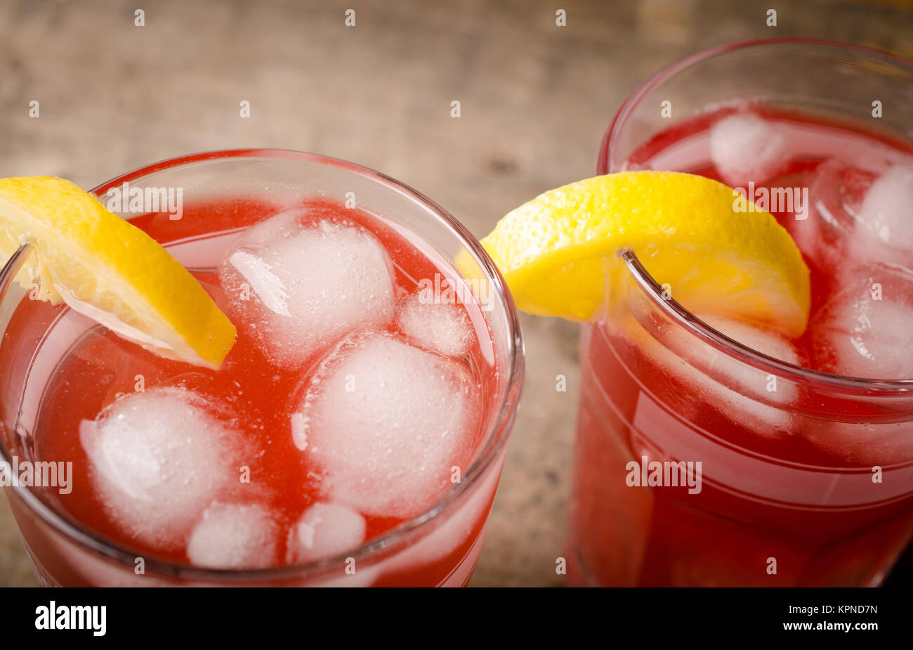 Cold red ice tea Stock Photo - Alamy