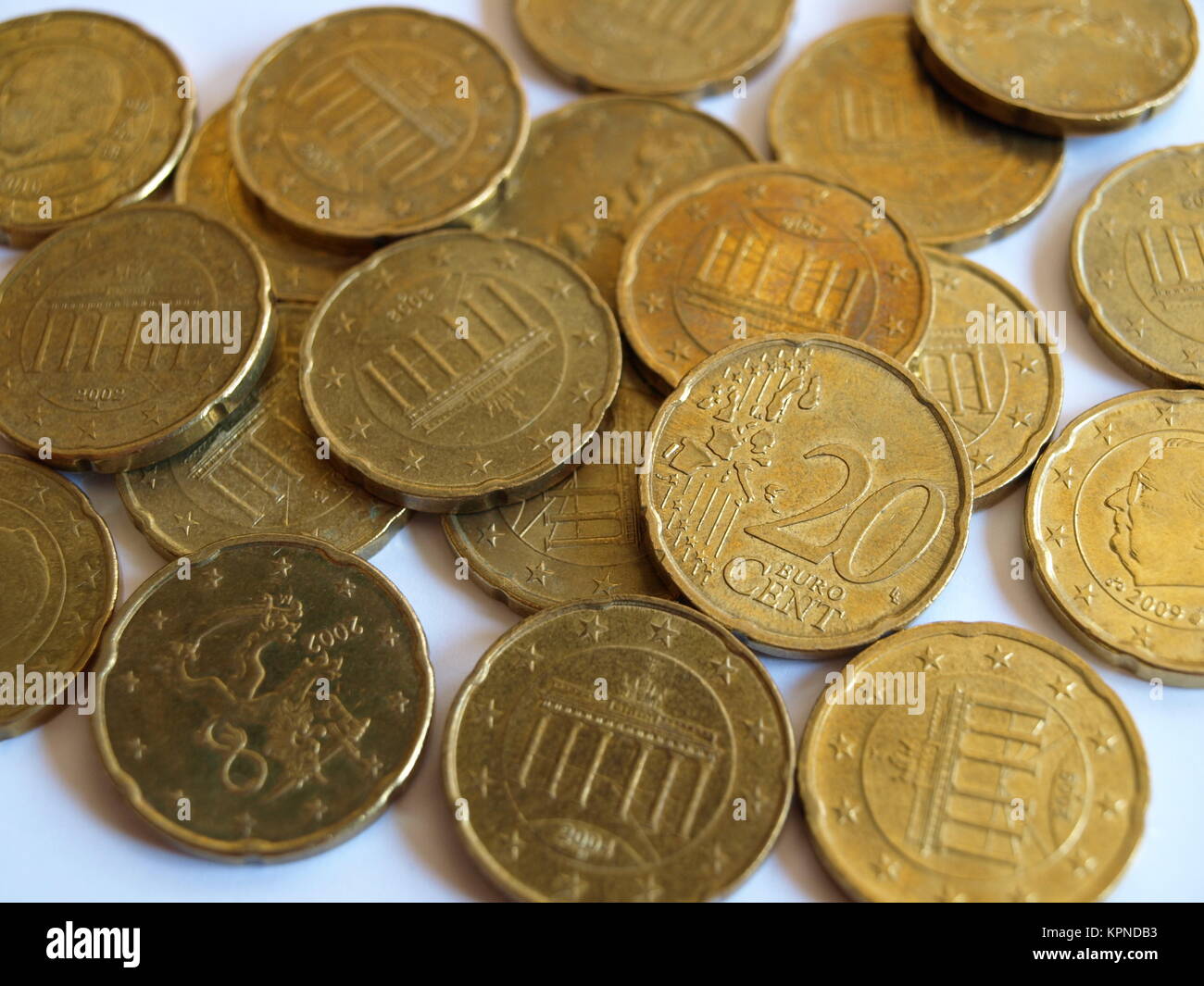 twenty twenty-euro cents coins Stock Photo - Alamy