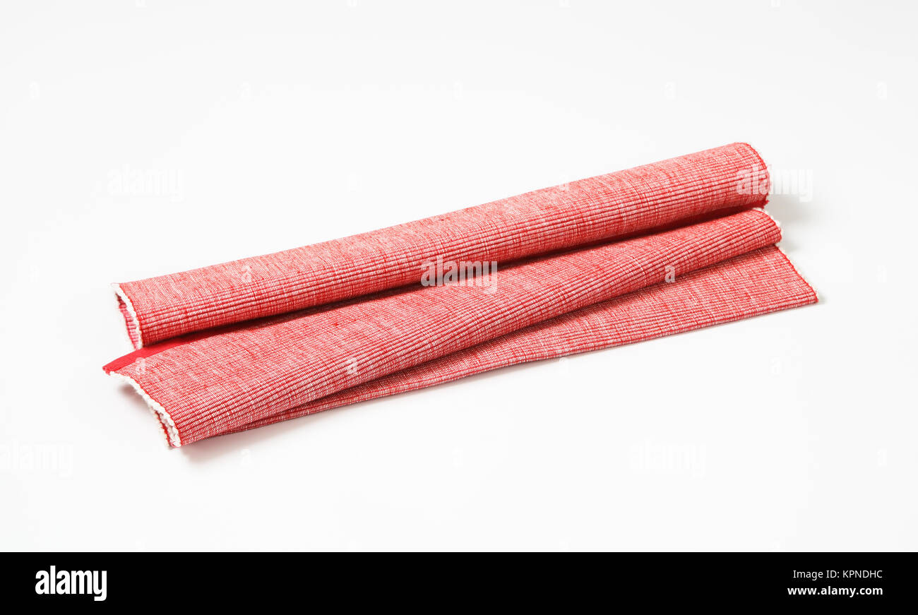 Red cloth table mat Stock Photo - Alamy