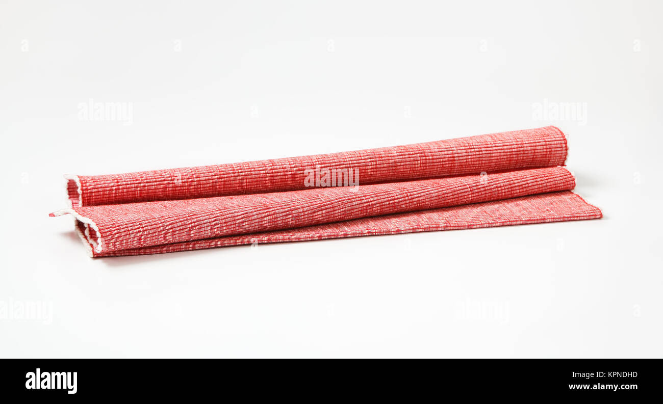 Red cloth table mat Stock Photo - Alamy