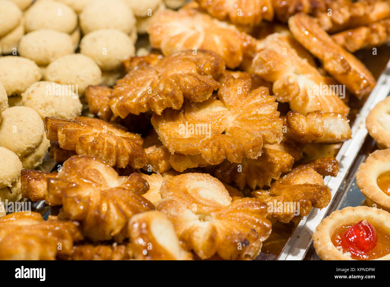 cookies made with puff pastry shaped leaf Stock Photo - Alamy