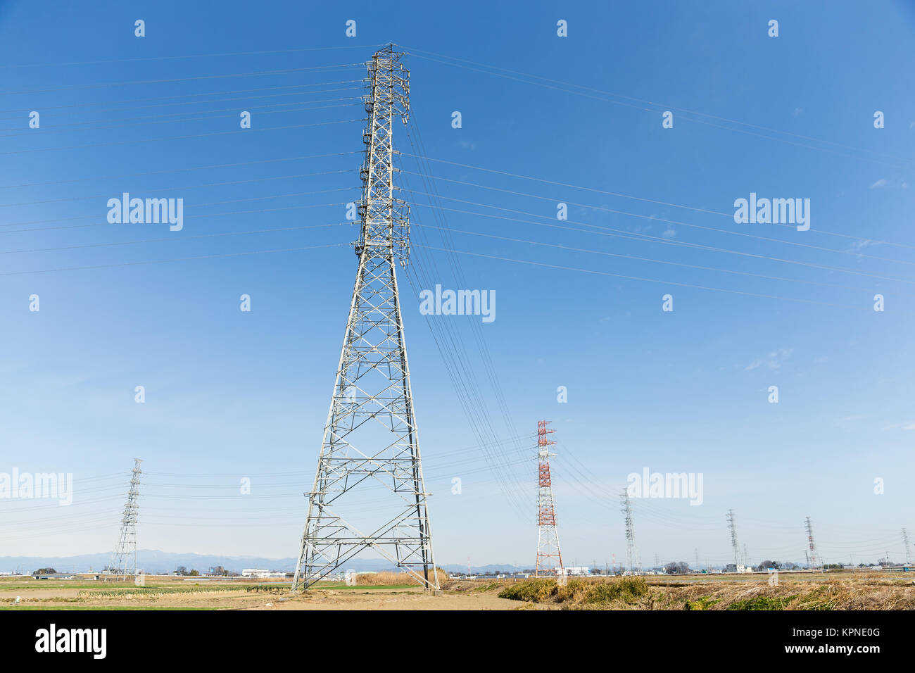 Power distribution tower Stock Photo - Alamy
