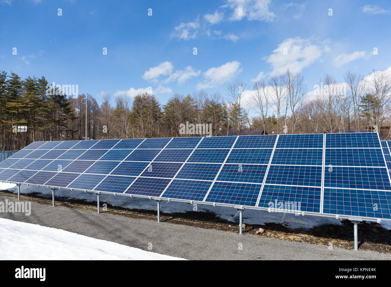 Solar panel system in countryside Stock Photo - Alamy