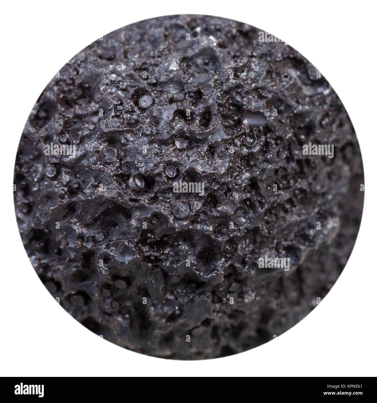 ball from black porous pumice stone isolated Stock Photo - Alamy