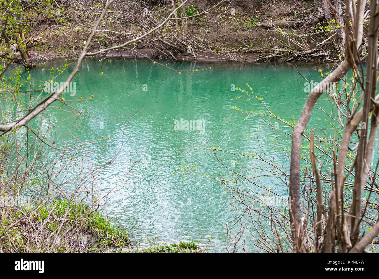 green water in glacial river Stock Photo - Alamy